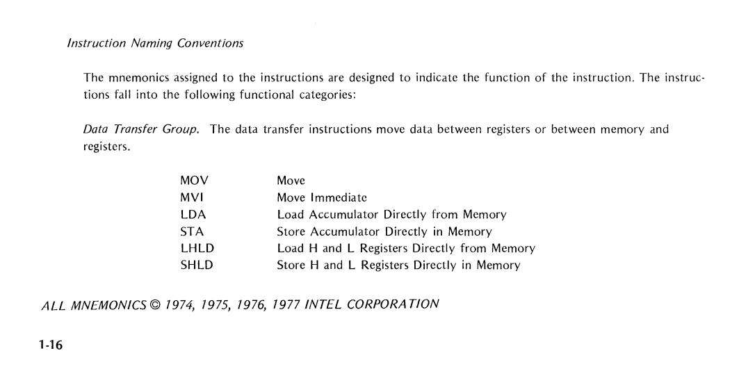 80808085 Assembler Mnemonics Intel Community